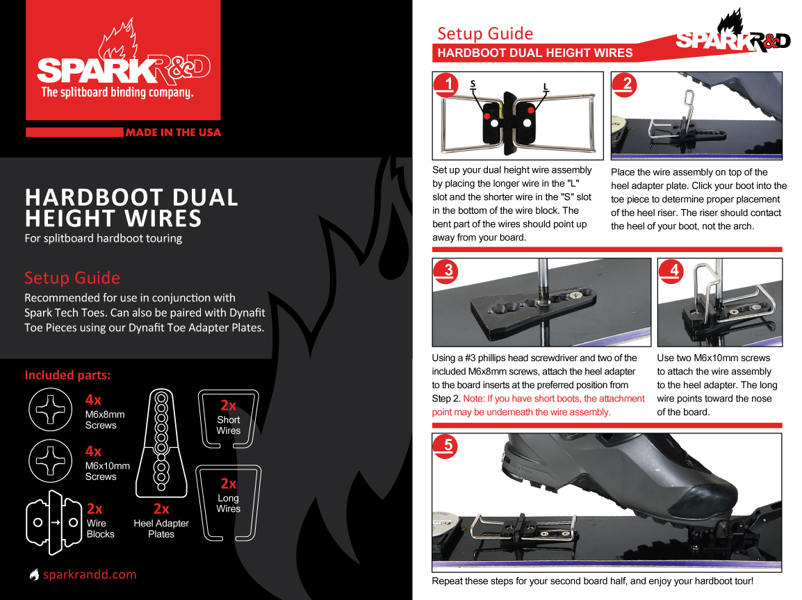 Hardboot Dual Height Wires - Spark R&D